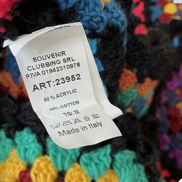 souvenir | Dresses | Souvenir Clubbing Italy Crochet Granny Square Knit ...